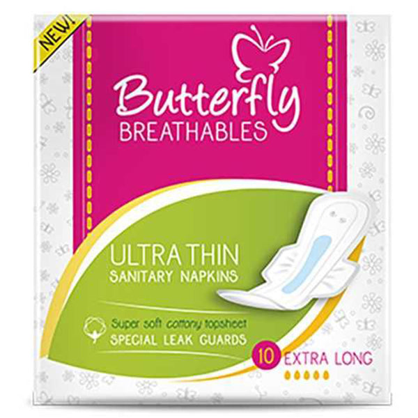 Butterfly Ultra Thin Cottony Extra Long – 10 Sanitary Pads – Bebambi