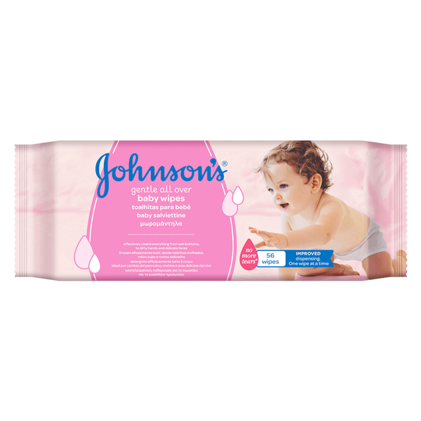 Johnson's Gentle All Over Baby Wipes | 56 Pack | Bebambi