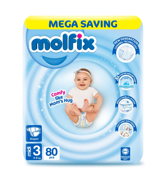 Molfix Diaper Medium | Size 3 | 80 Pcs | Order Molfix Diapers Online ...