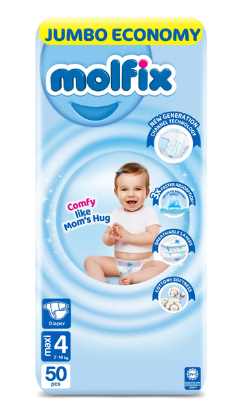 Molfix Diaper Large | Size 4 | 50 Pcs | Bebambi | Best Baby Care