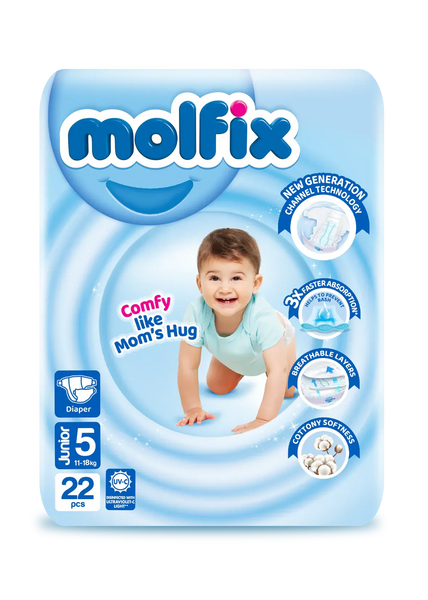 Molfix Diaper Size 5 Junior 22 Pcs, 11-18Kg - Buy Online At Best Price ...