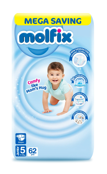 Molfix Diaper XL | Size 5 | 62 Pcs | Buy Molfix Brand Online 2025 – Bebambi