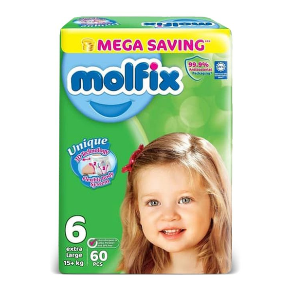 Molfix Diaper XXL | Size 6 | 58 Pcs | Baby Care Products | Bebambi