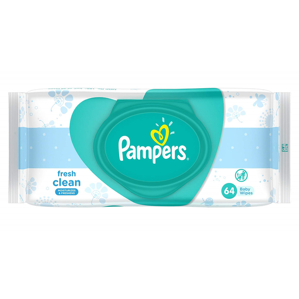 Pampers Fresh Clean Baby Wipes | 64 Pcs | Bebambi